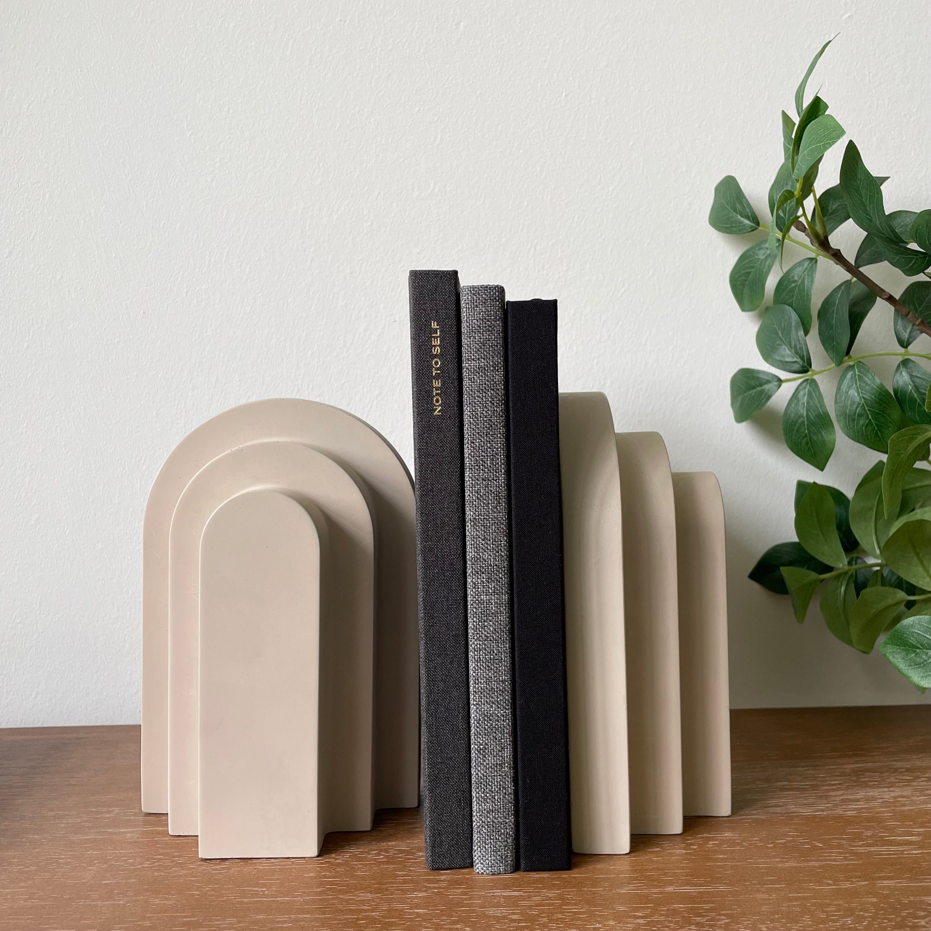 Concrete Bookends – Modern Minimalist Desk and Shelf Decor – OAKOA Home